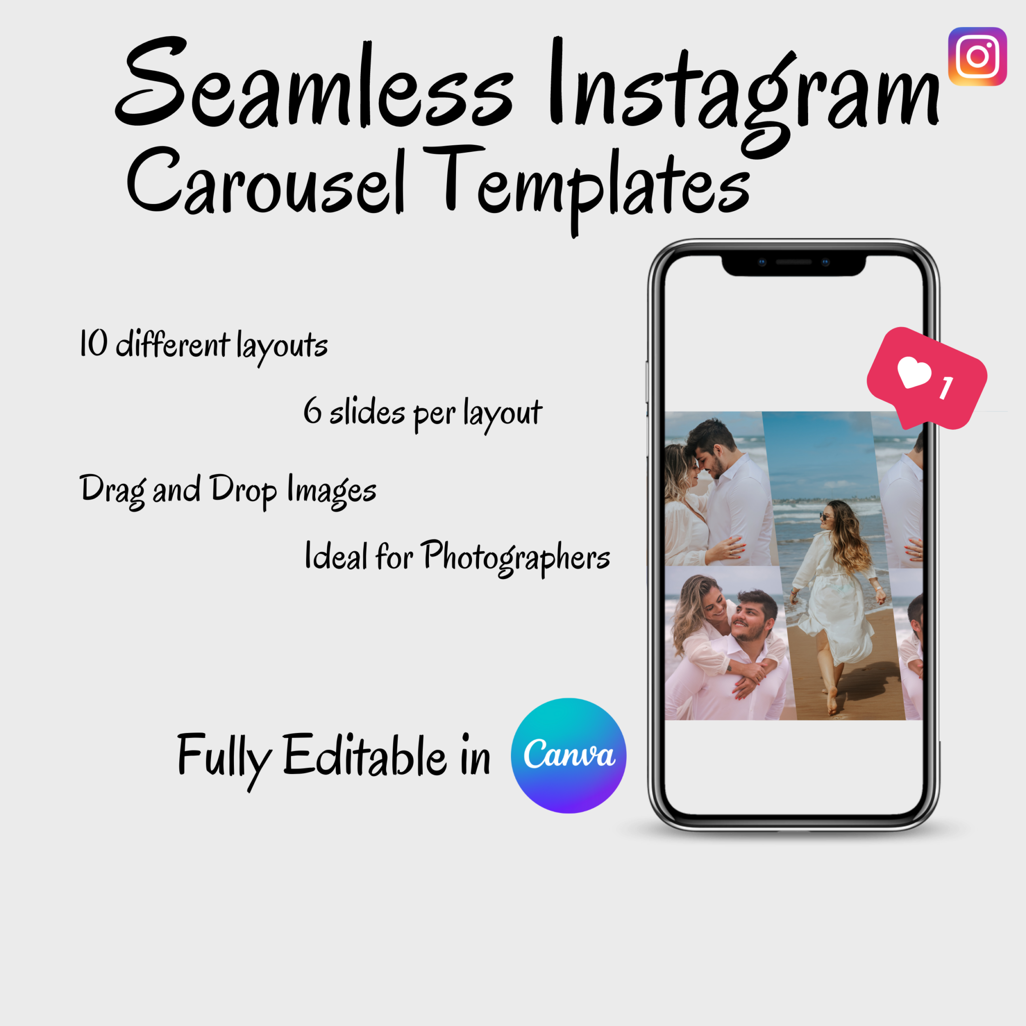 Seamless Carousel Instagram Post Templates | Carousel Template ...
