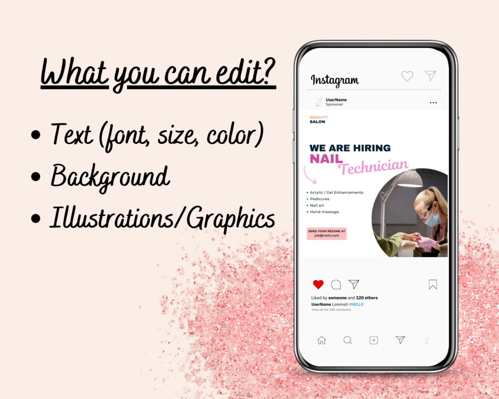Nail Instagram Post Templates, Nail Tech Social Media Templates, Nail ...