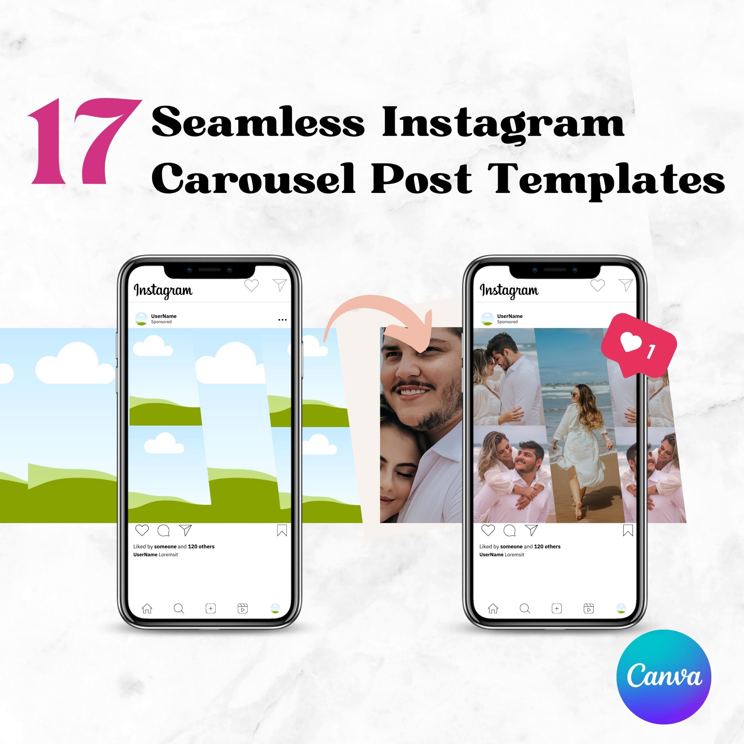 Seamless Carousel Instagram Post Templates | Carousel Template ...