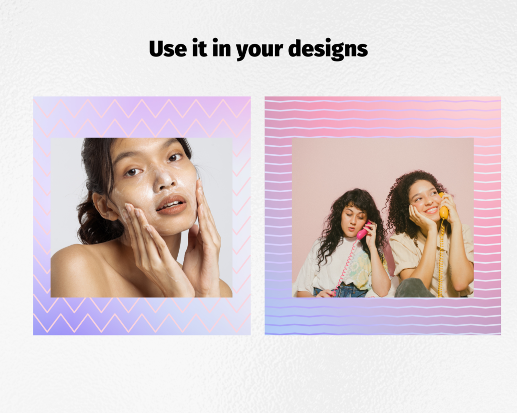 Chevron Canva Frame, Zig Zag Canva Frame Stripes, Digital, Chevron ...