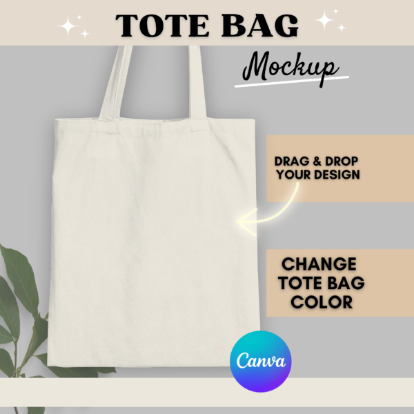 Canvas Bag Mockup, Mockup Tote bag, Canva Template - GraphiCarola