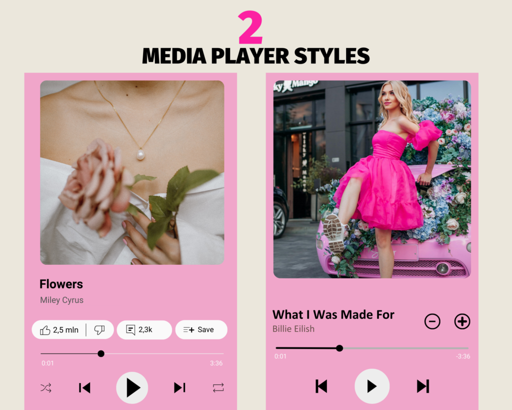 Music Player Canva Template, Song Player, Audio Player - GraphiCarola
