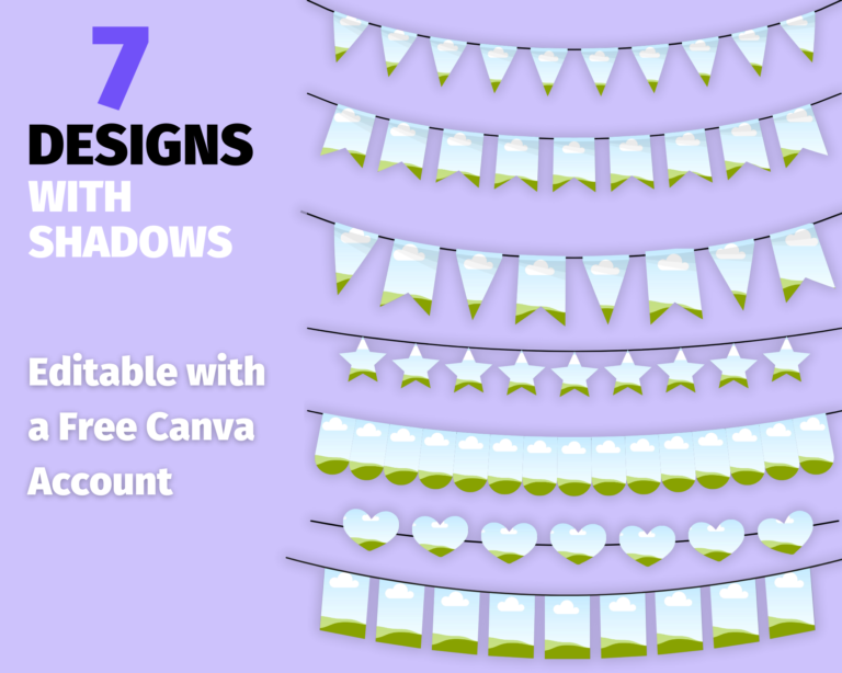Bunting Canva, Garland Canva Frame Template, Bunting Sublimation, Drag ...