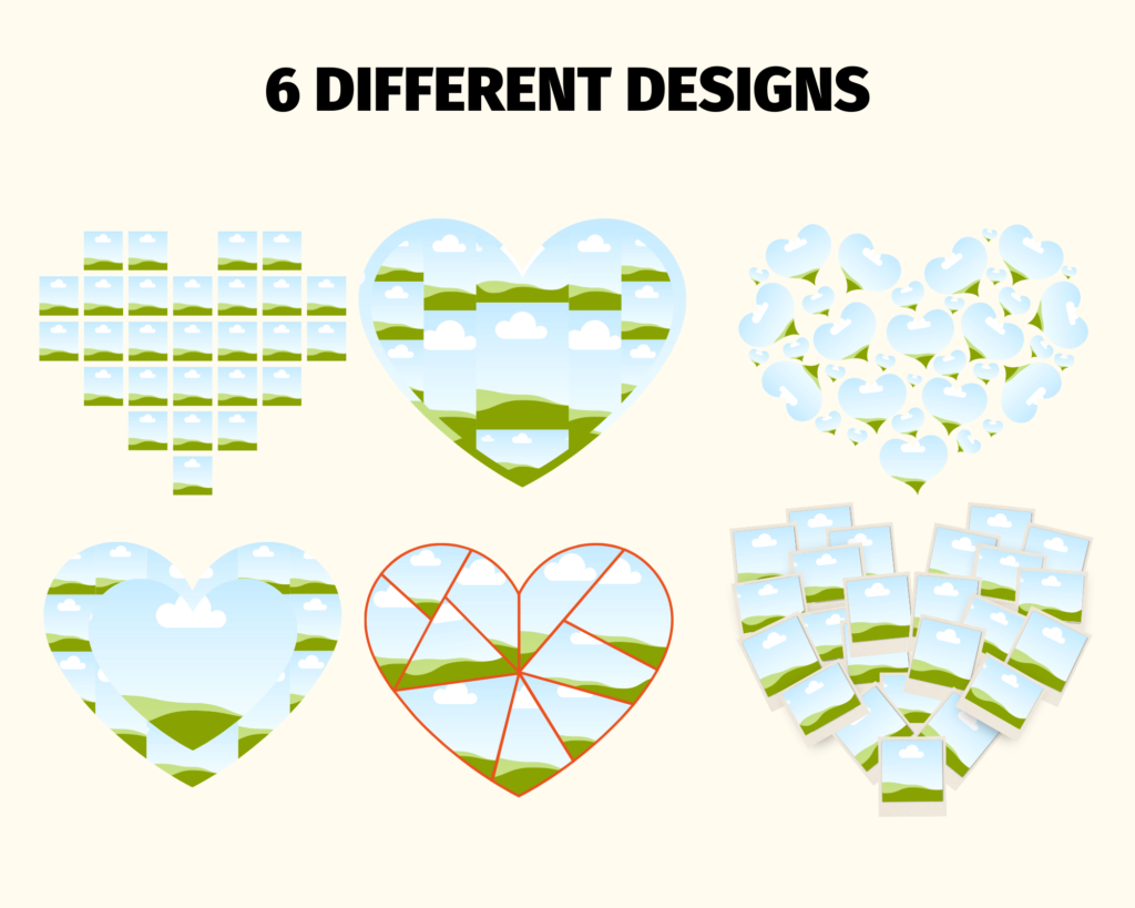 Heart Canva Frames, Photo Collage Heart Frames, Photography Heart ...