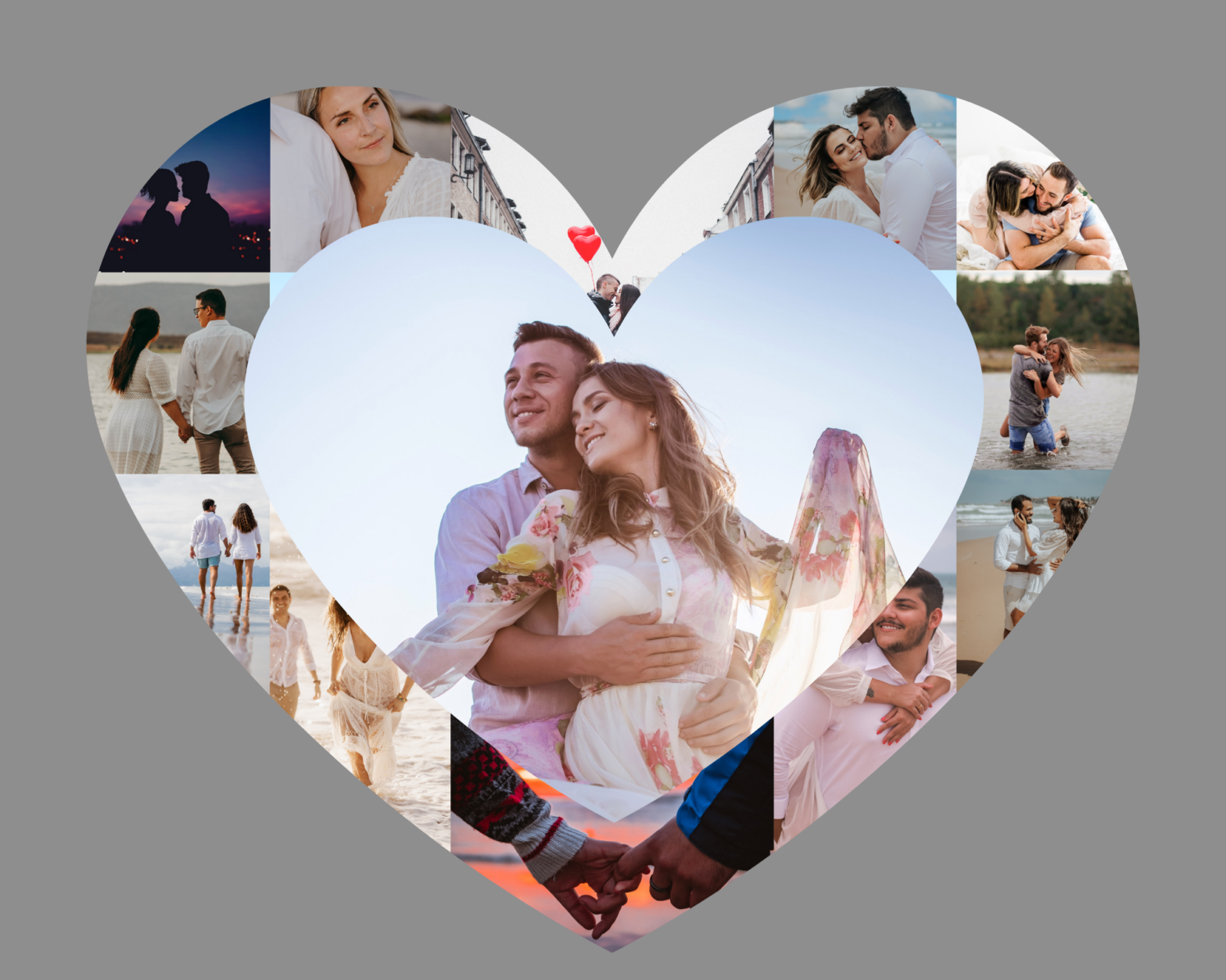 Heart Canva Frames, Photo Collage Heart Frames, Photography Heart ...