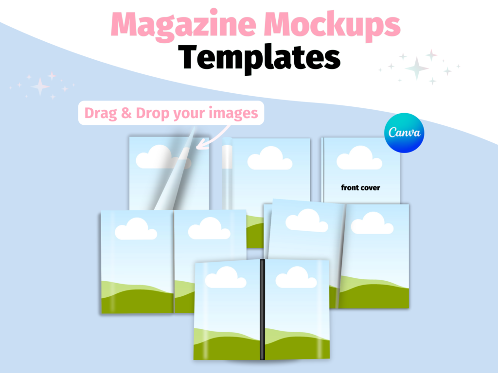 Magazine Mockup Canva Template, A4 Magazine Mockup Template, Digital ...