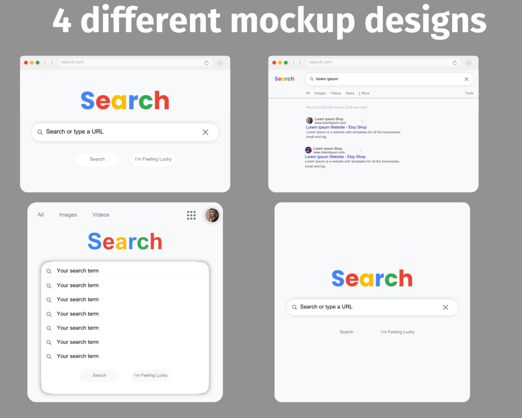 Search Engine Mockup, Canva Template, Browser Digital Mockup, Editable ...
