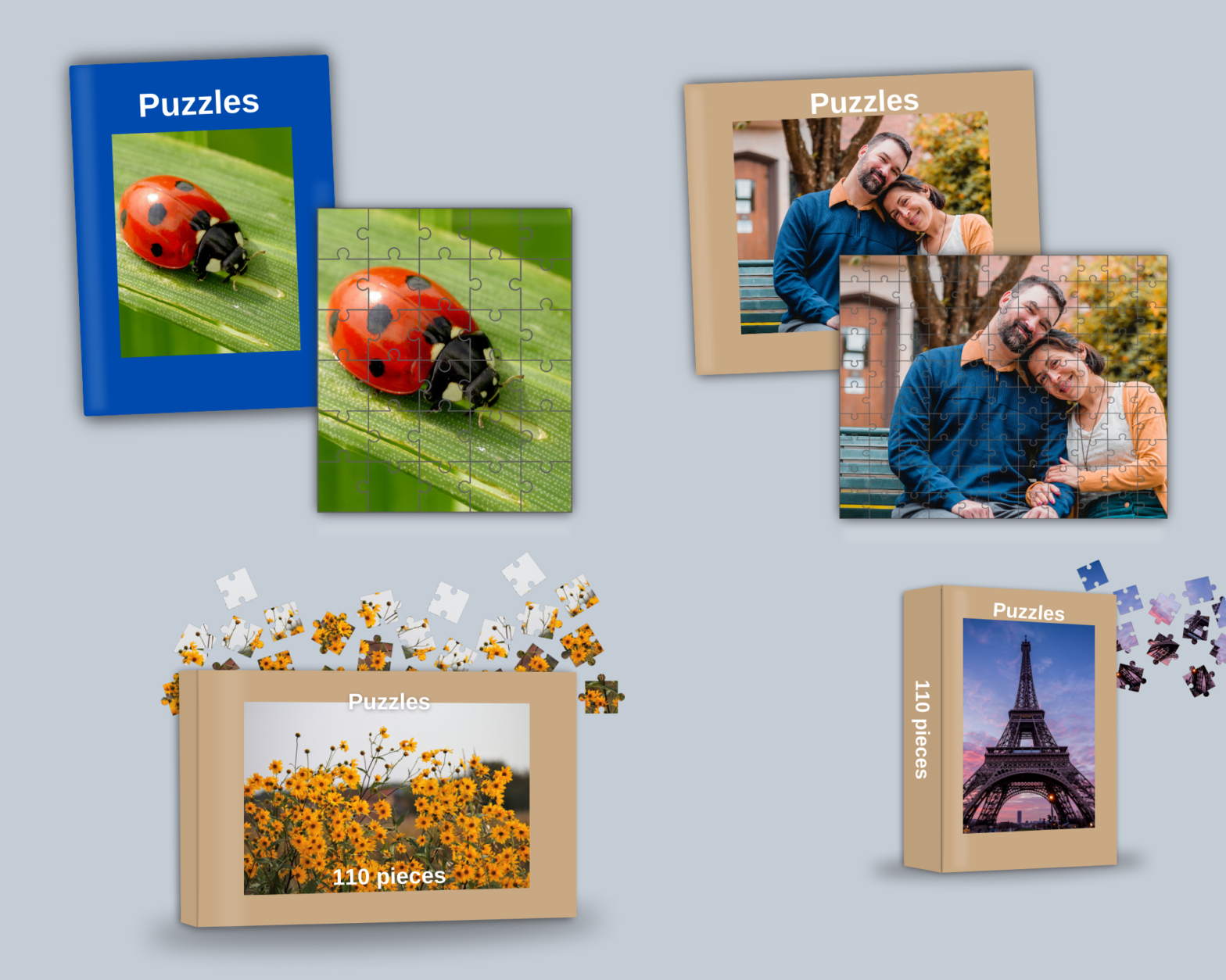 Puzzles Canva Mockup, Jigsaw puzzles Mockup, Puzzle Box, Puzzle Picture, Canva Frame Template ...