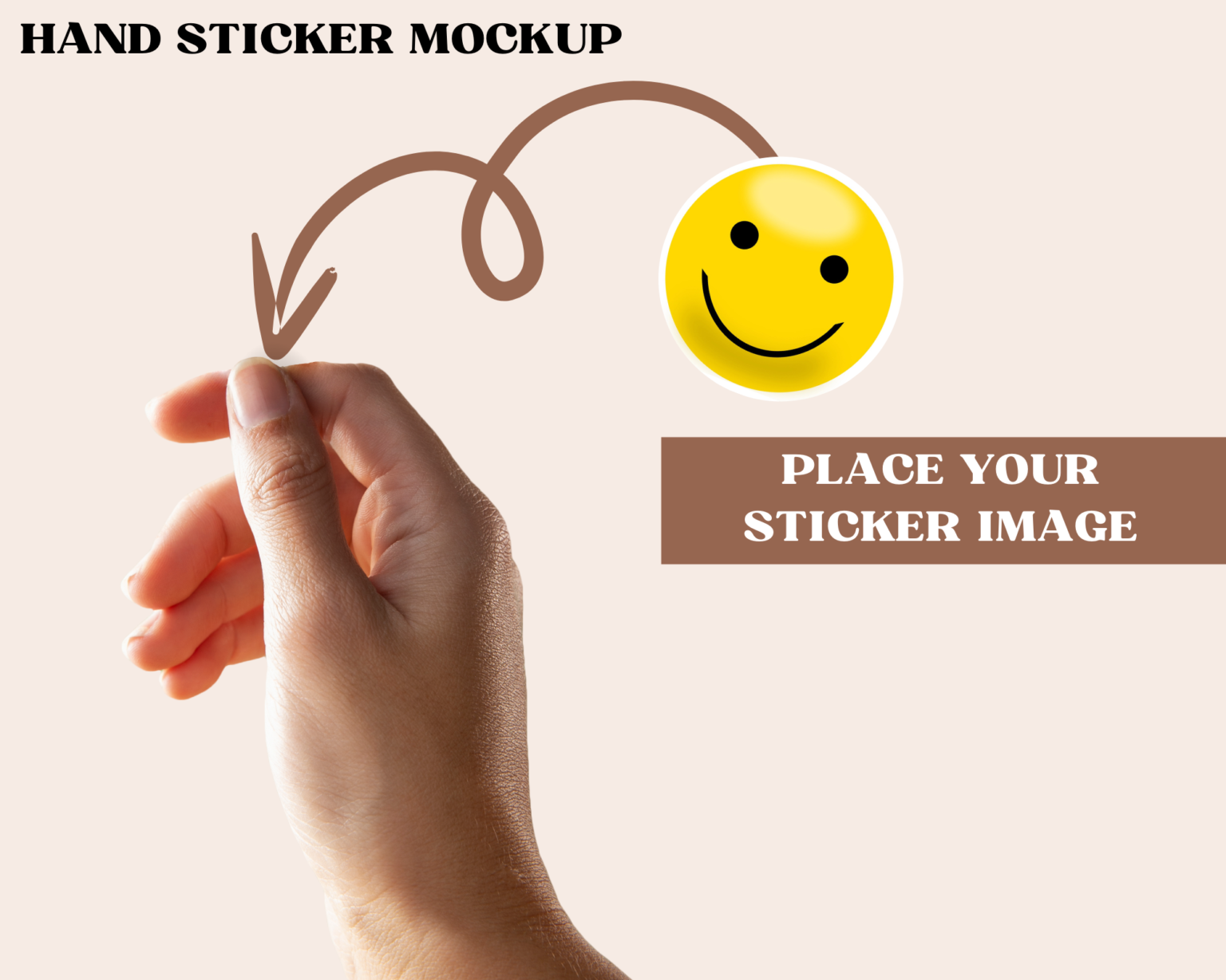 Sticker Hand Mockup Canva, Hand Sticker Mockup Template, Round Sticker ...