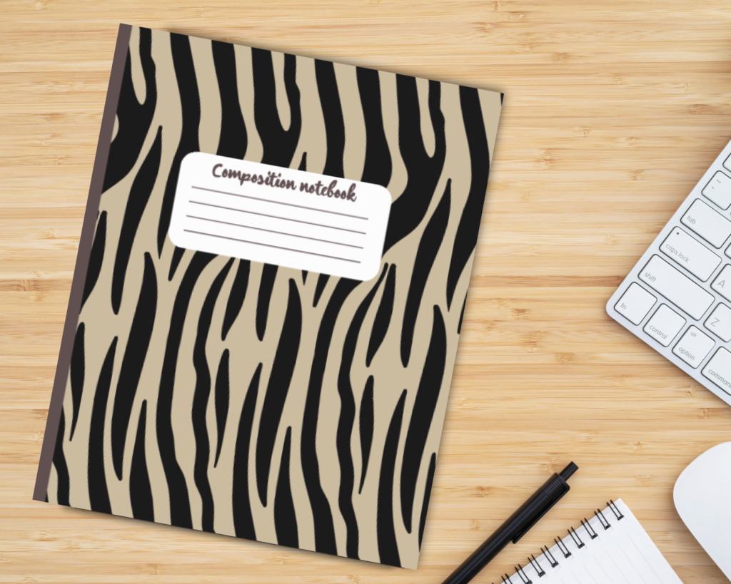 Animal Print Composition Notebook: Tiger Beige Brown Zebra Animal Print ...