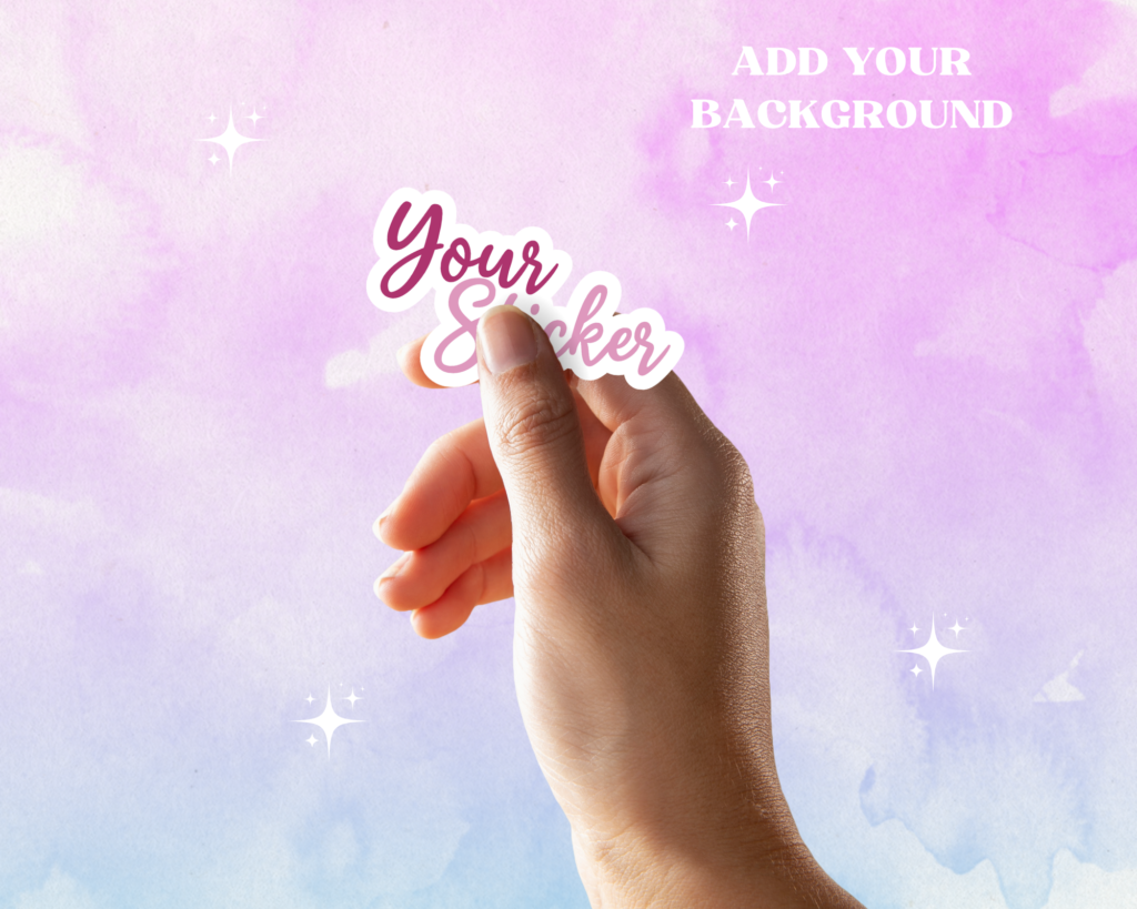 Sticker Hand Mockup Canva, Hand Sticker Mockup Template, Round Sticker ...