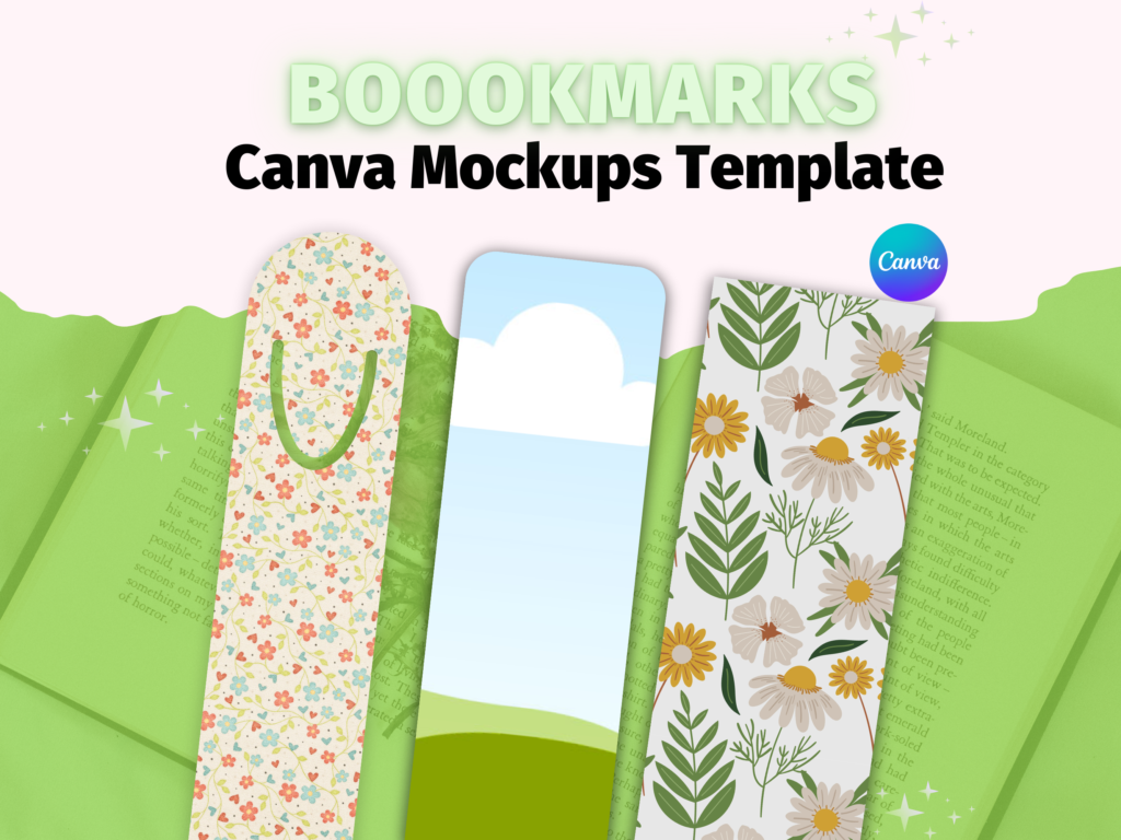 Bookmark Mockup Canva Template, Digital Mockup, Sublimation Mockup, 2x6 ...