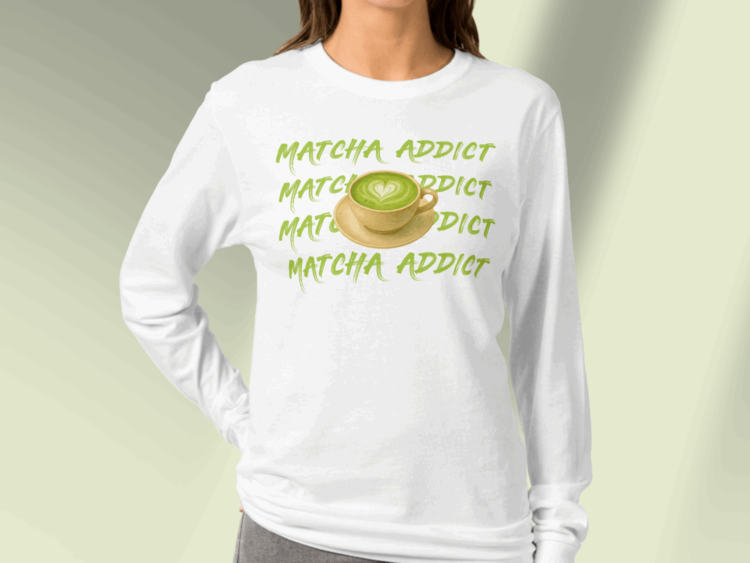 Matcha Addict Sweatshirt, Tshirt, Matcha Lover, Green Tea, Matcha Gift ...