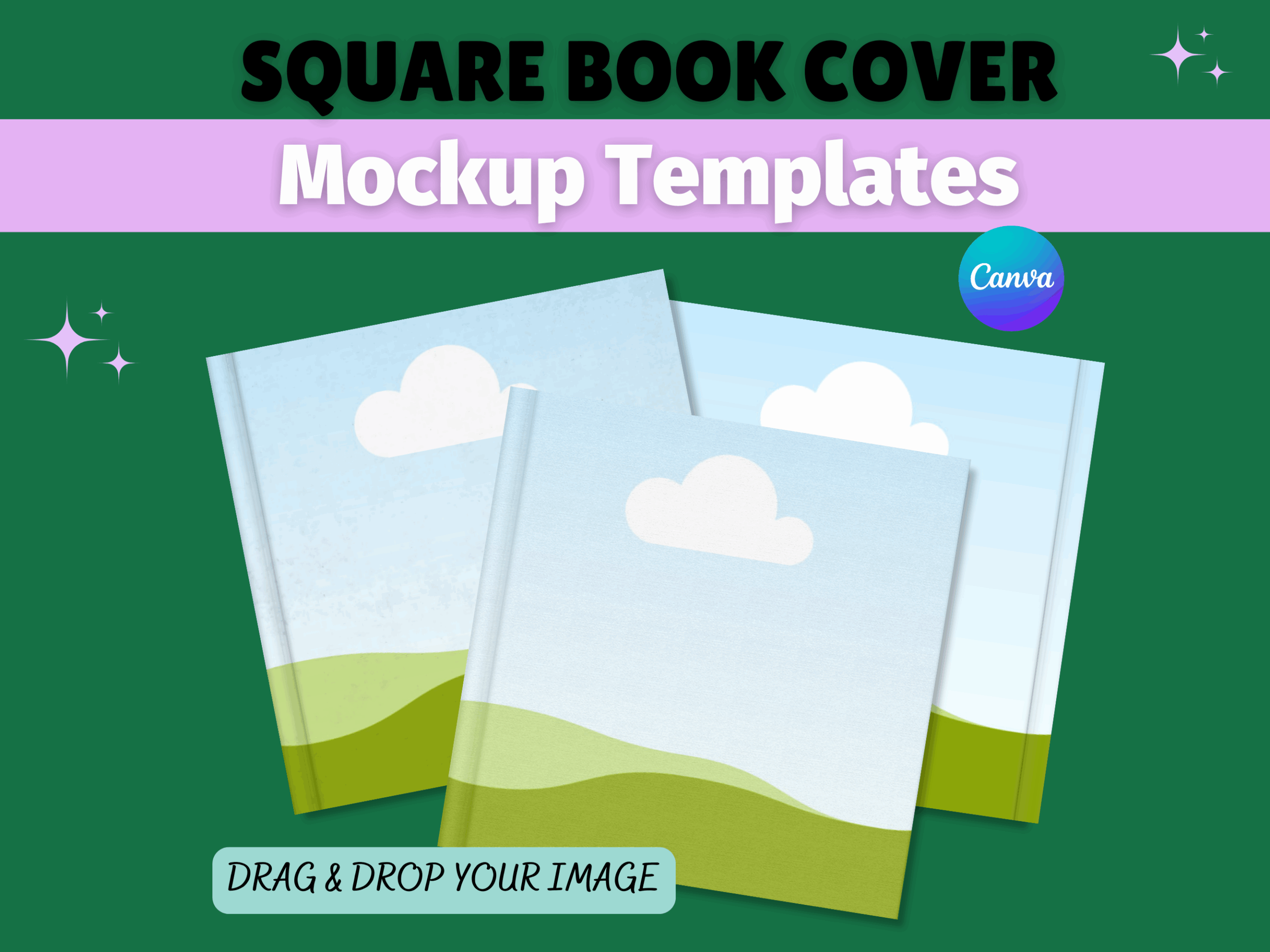 Square Book Cover Mockups Template, Square Cover, Coloring Book Cover ...