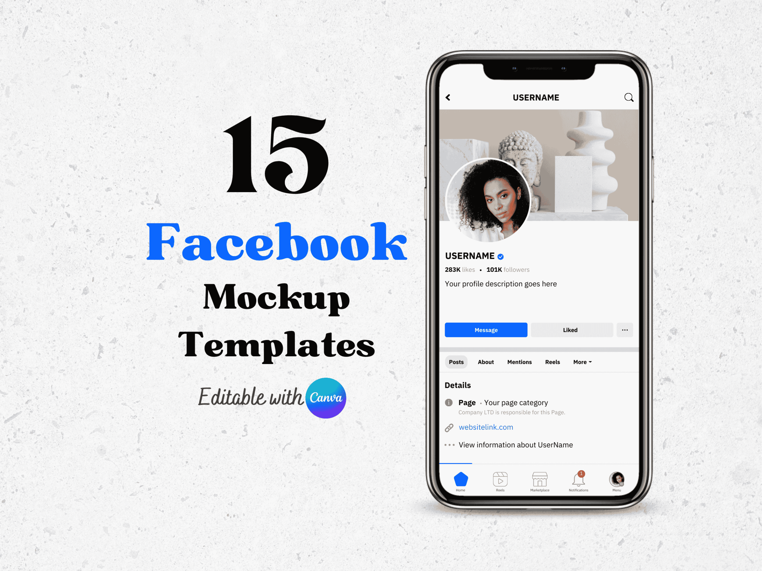 Facebook Mockup, Facebook Canva Template, Facebook Post Template ...