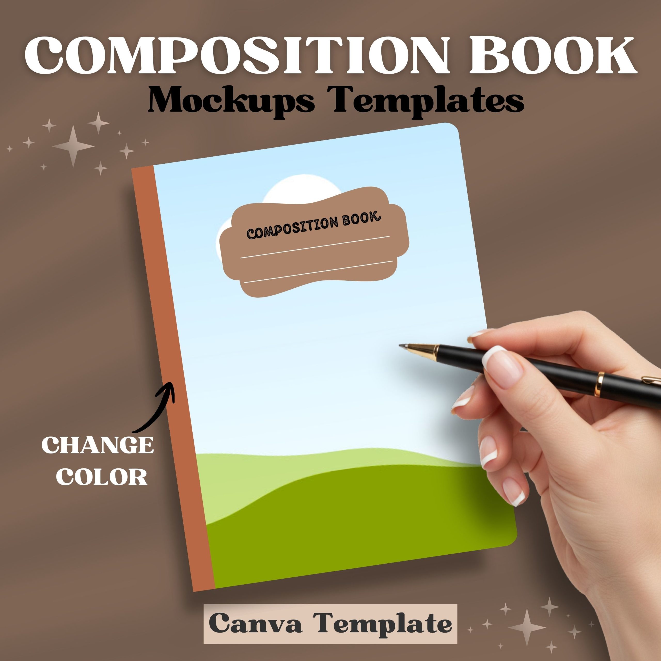Composition Book Mockup Canva Template - GraphiCarola