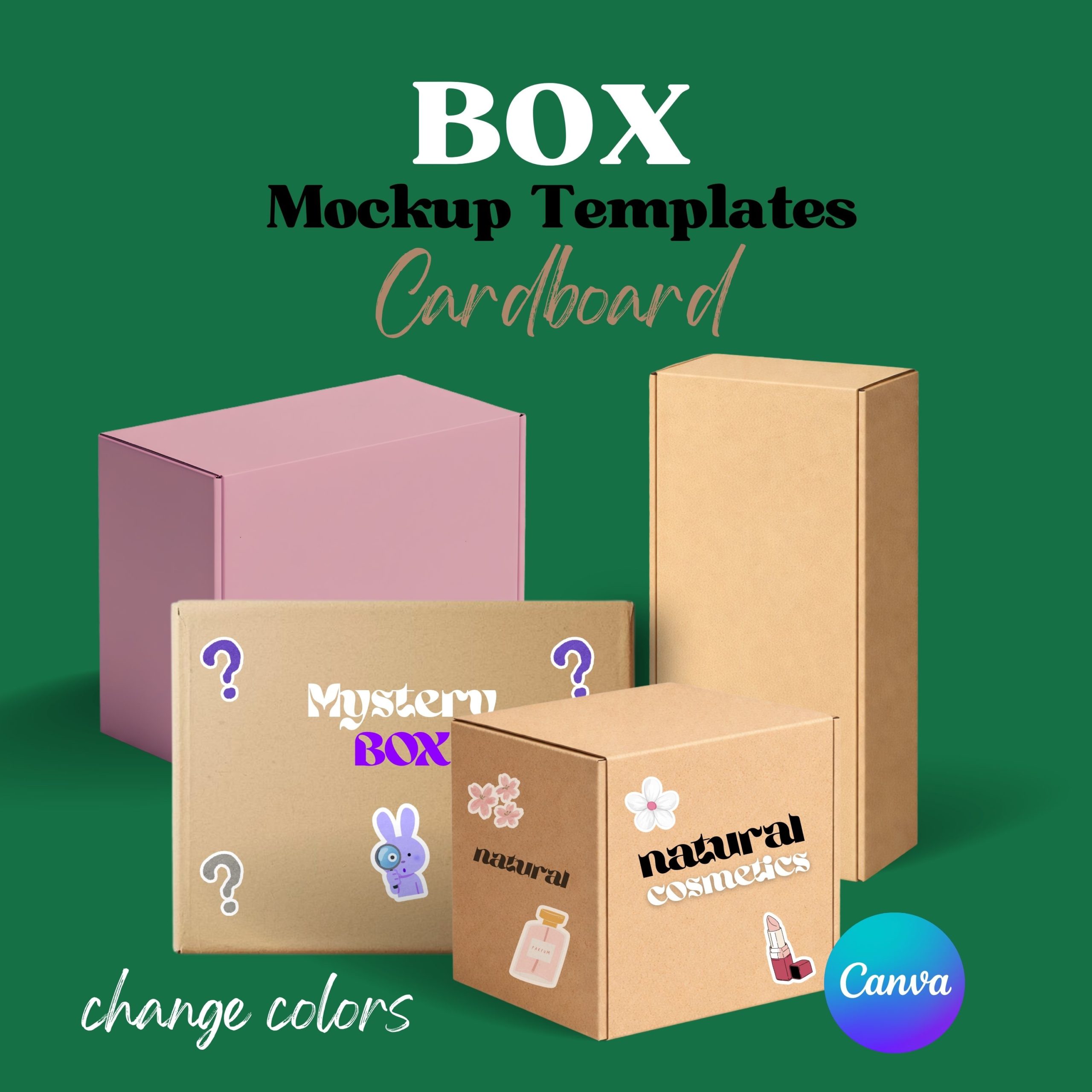 Box Mockup Canva Template, Packaging Mockup, Mailing Box Mockup ...