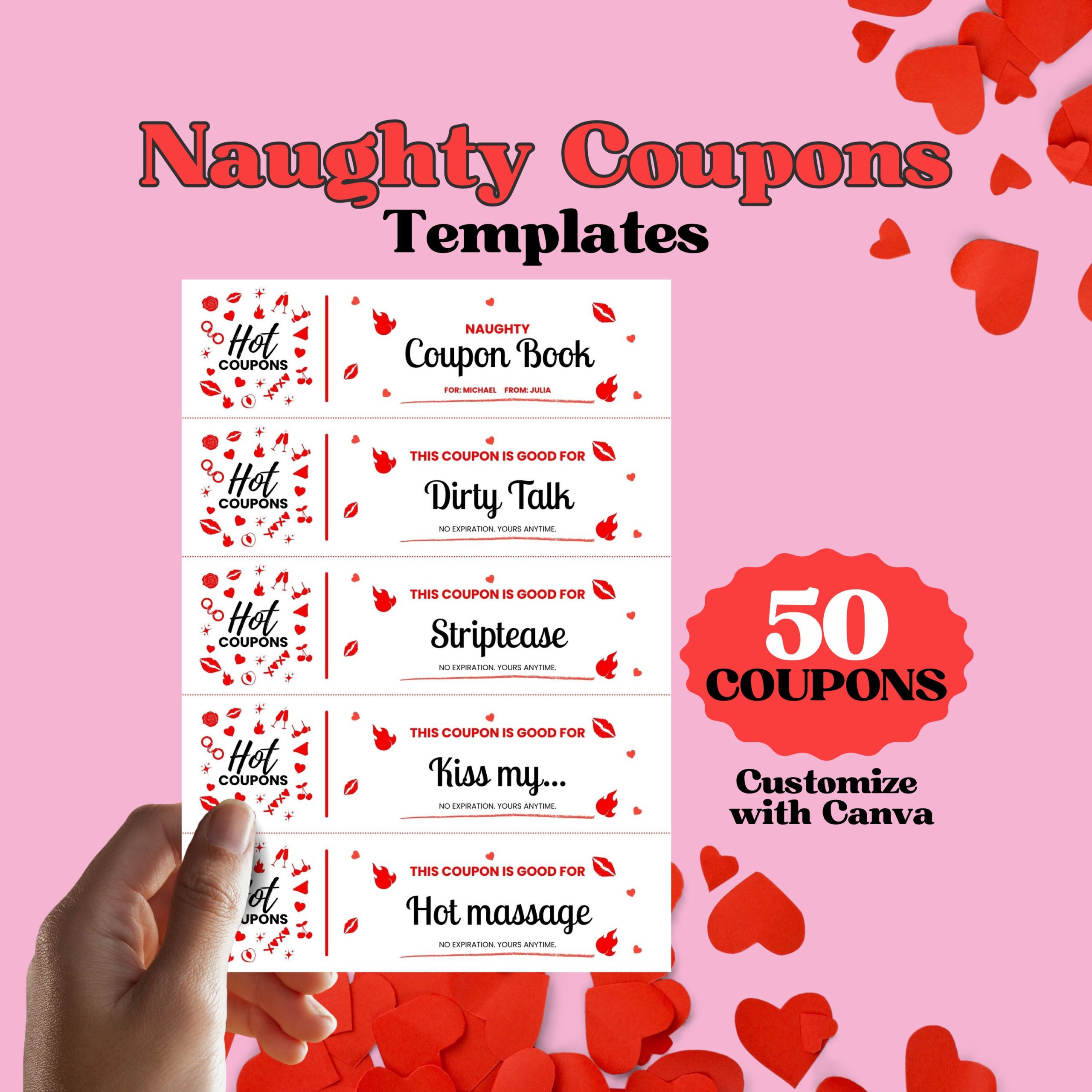 Printable Naughty Love Coupons 50 Dirty Romantic Kinky DIY Couple Printable Naughty Love Coupons 50 Dirty Romantic Kinky DIY Couple